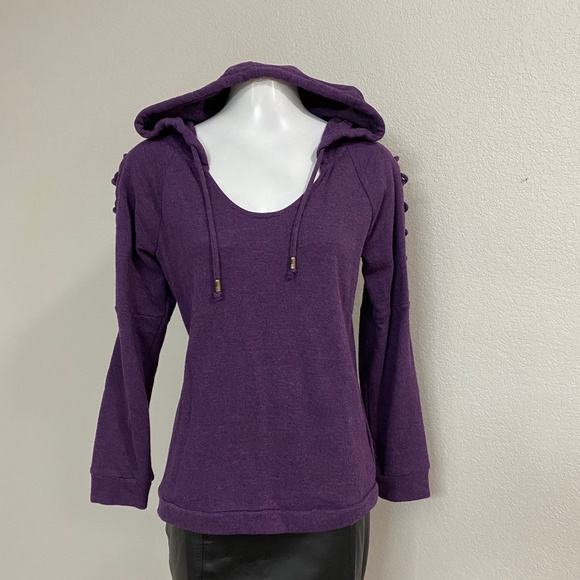 VENUS | Tops | Venus Purple Hoodie With Lace Up Sleeves | Poshmark